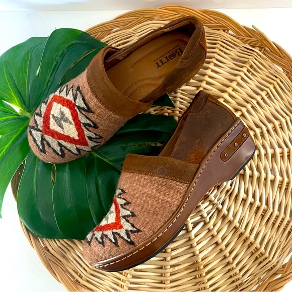 Born | Shoes | Born Bandy Clogs Southwest Aztec Blanket Wool Leather ...